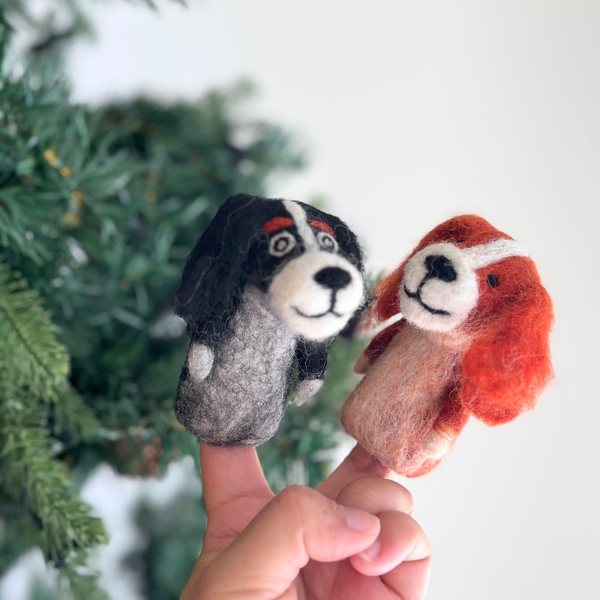 Christmas Gift for Kids: Felt Finger Puppets Set of 2 - Cavalier King ...