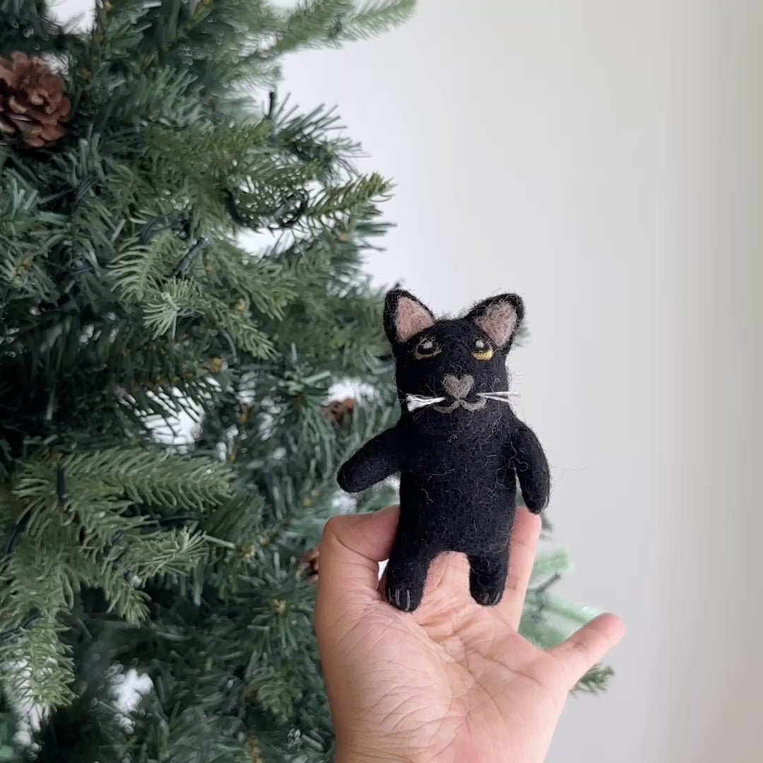 Best Felt Finger Puppet: Black Cat | Ganapati Crafts Co.