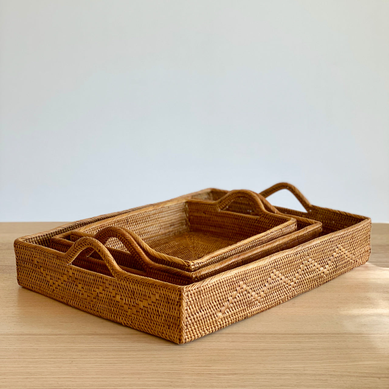 Bali Nesting Rattan Tray | Home Decor | Rattan Housewares from Bali ...