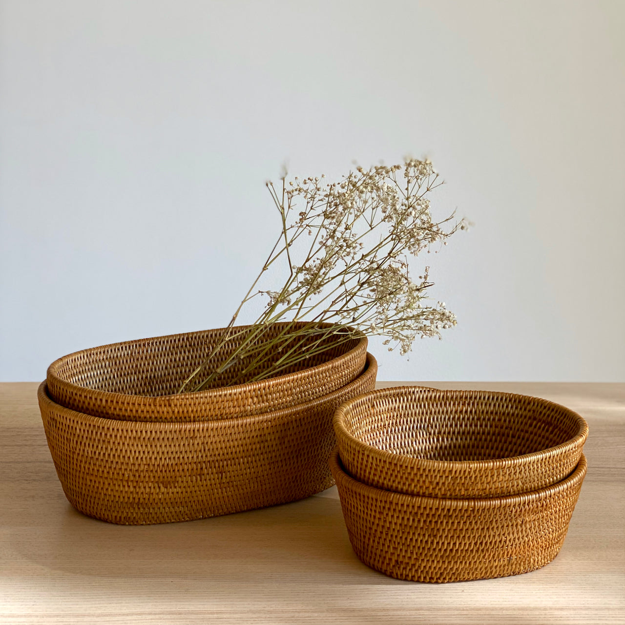 Bali Rattan Fruit Bowl - Oval | Handmade Rattan Housewares from Bali ...