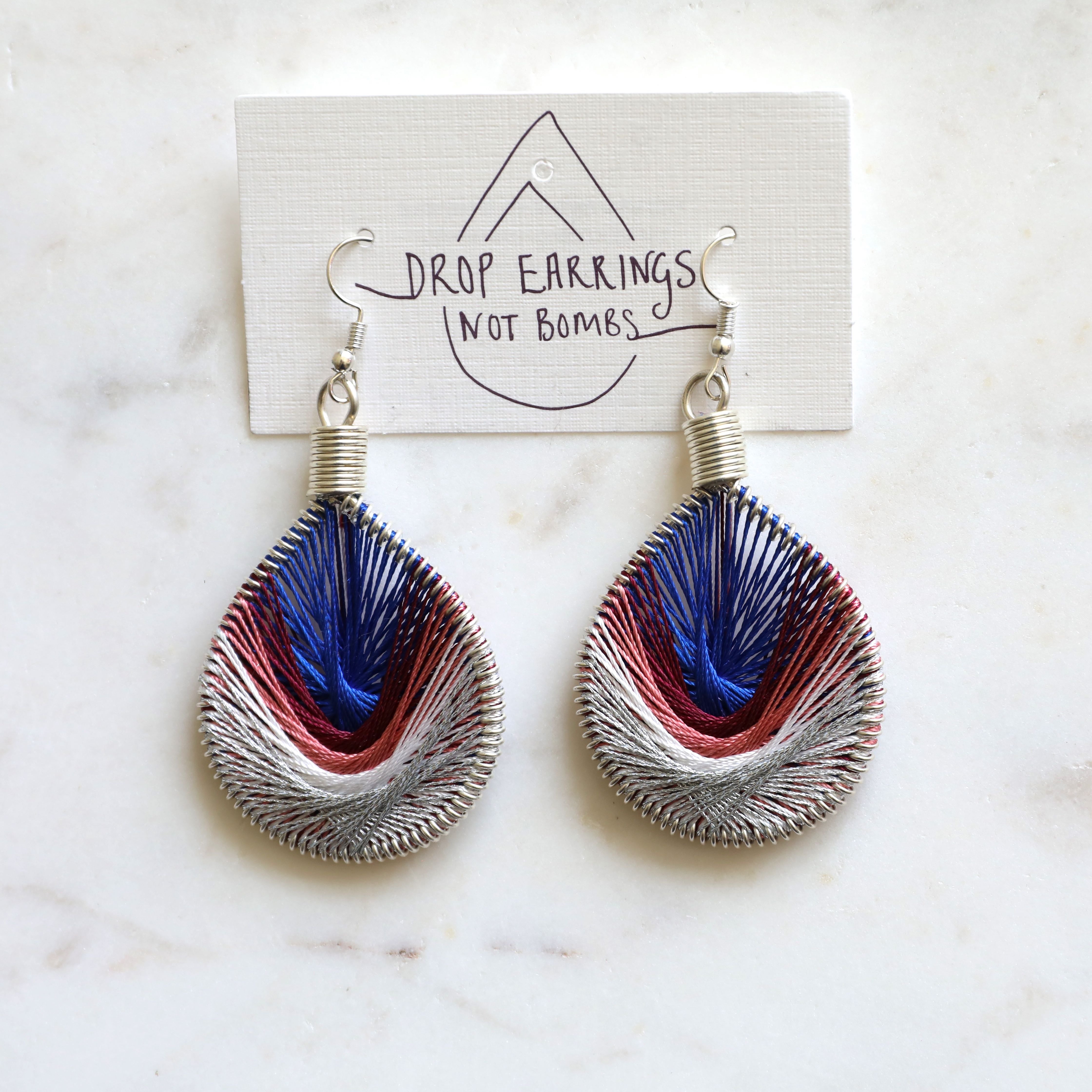 Mouj - 'Drop Earrings Not Bombs' From Syria | The Ganapati Store – Ganapati Crafts Co.