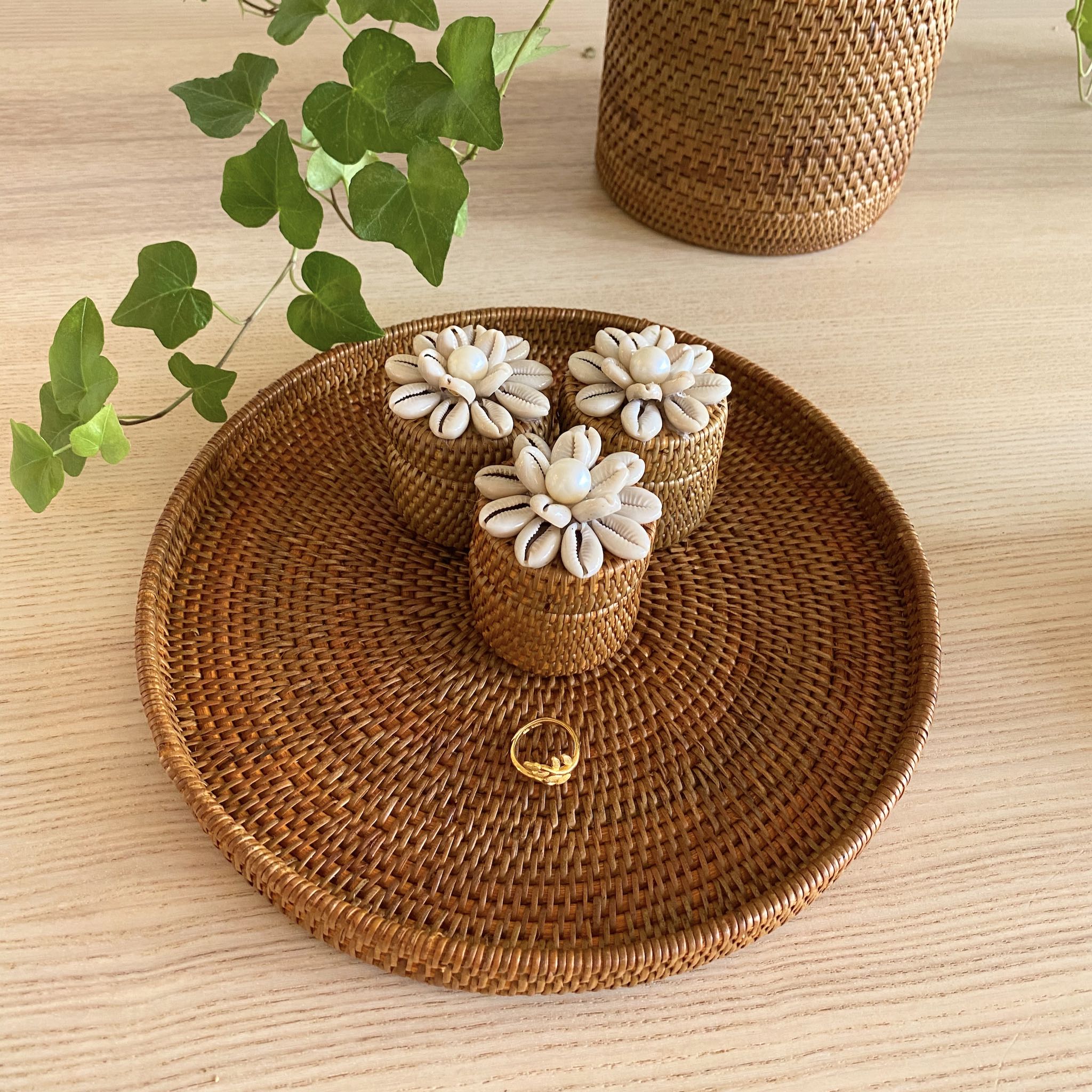 Bali Nesting Round Rattan Tray - Set of 3 by Ganapati Crafts Co.