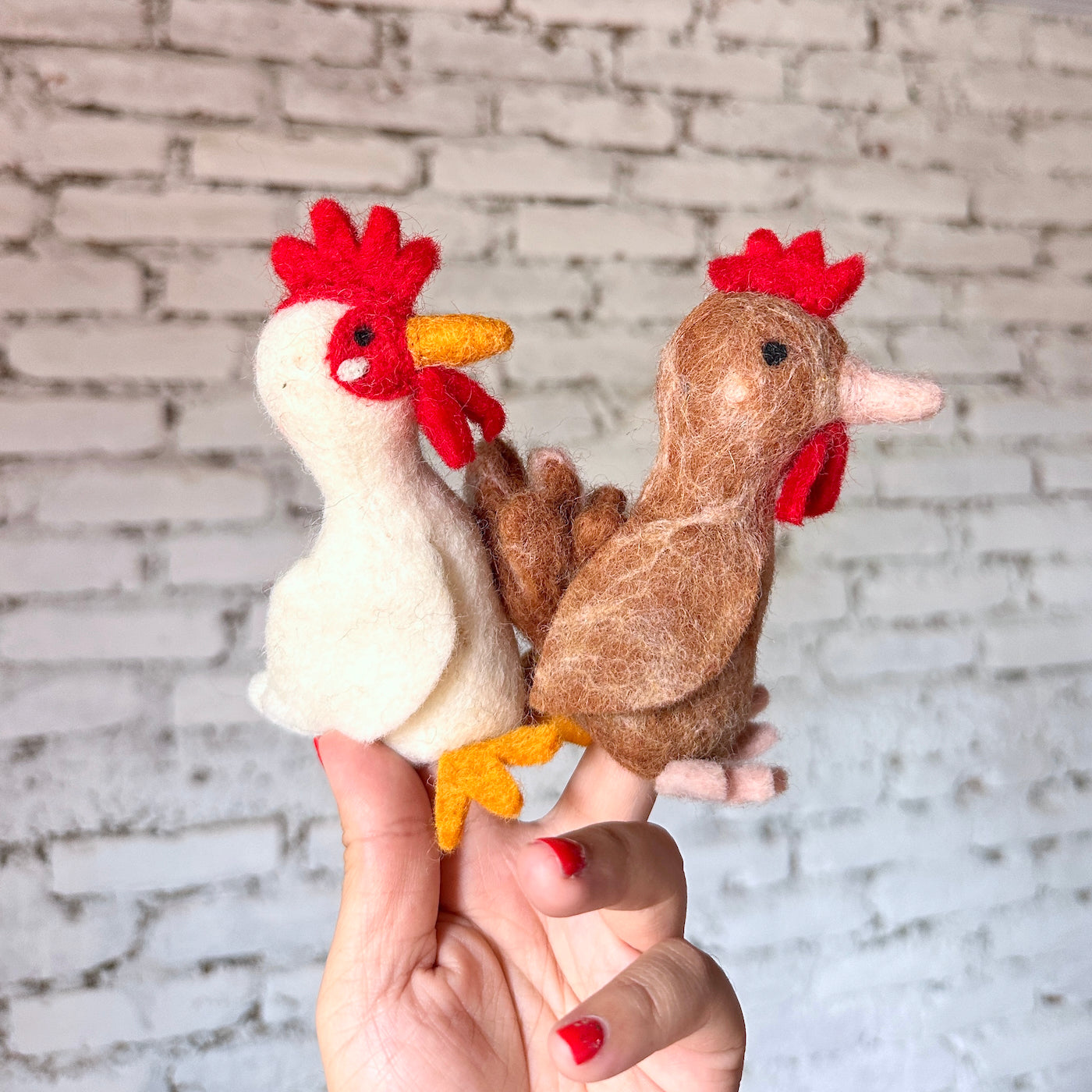 Handmade Chicken Finger Puppet - Ganapati Crafts Co.