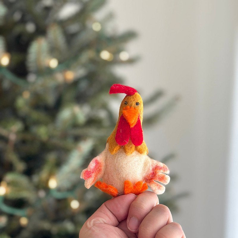Felt Rooster Finger Puppet | Felt Chicken | Ganapati Crafts Co.