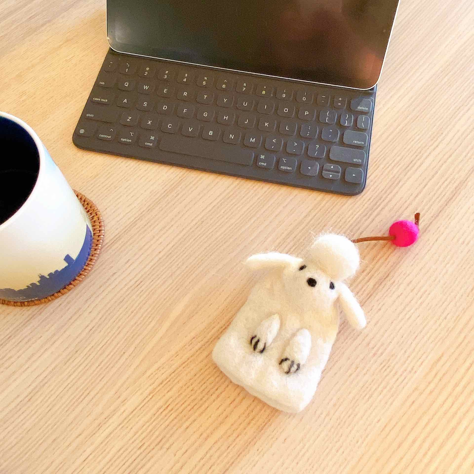 Best Felt Keychain - White Poodle Key Cover / Keychain | Ganapati ...