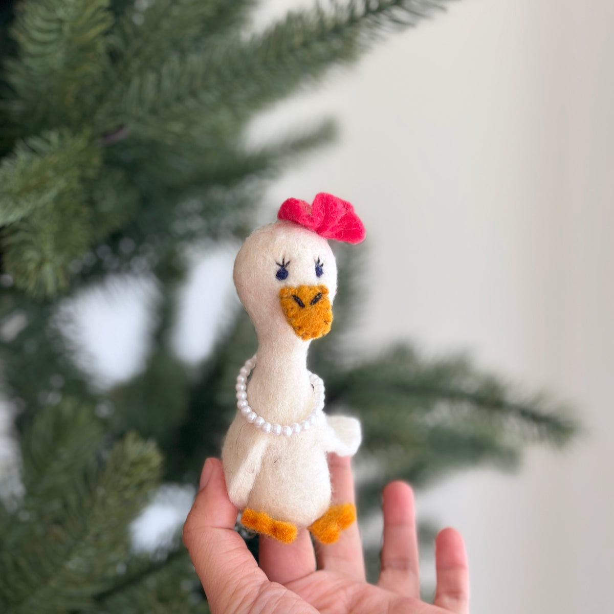 Felt Lady Duck Finger puppet | Gift For Kids | Ganapati Crafts Co.