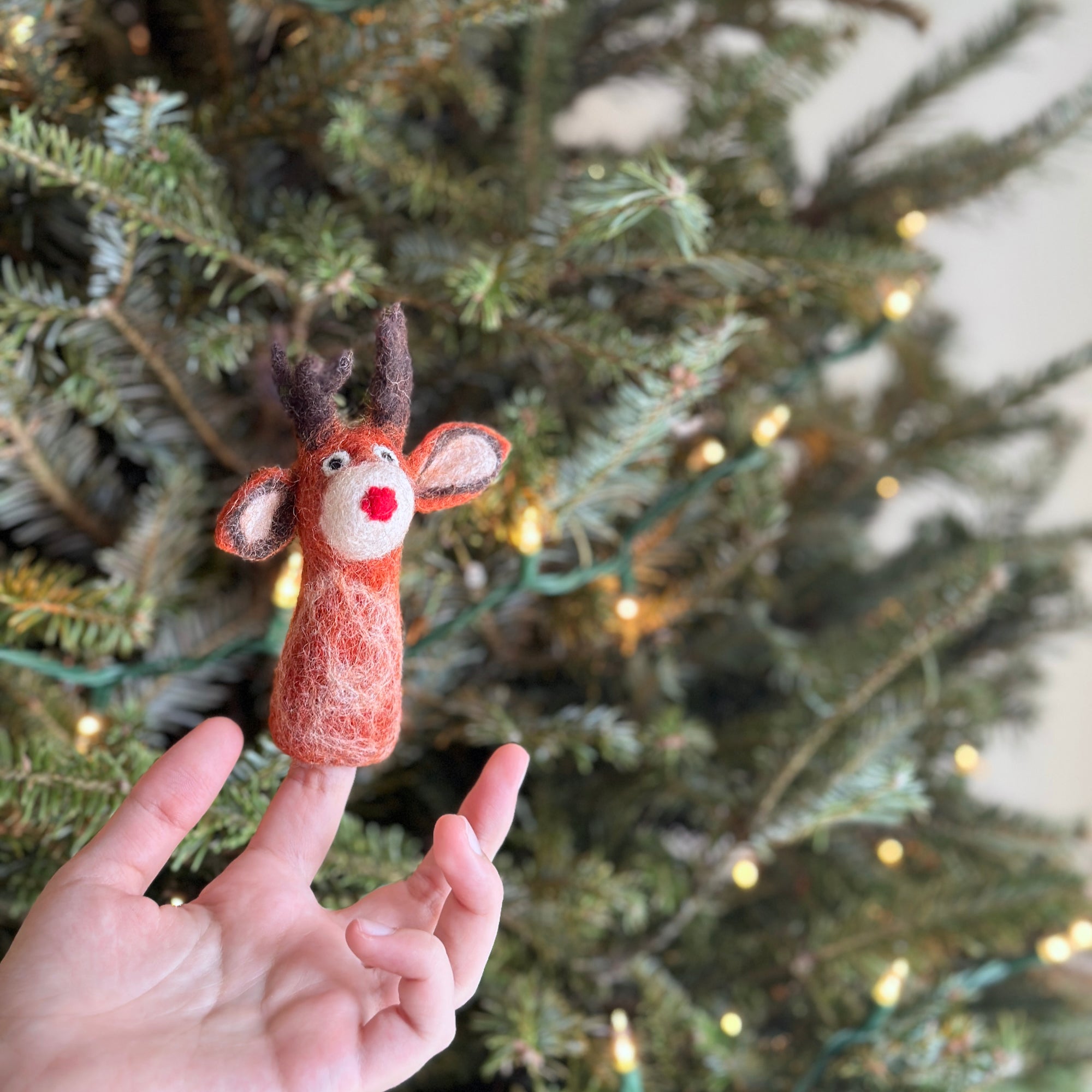 Felt Reindeer Finger puppet | Gift For Kids | Ganapati Crafts Co.