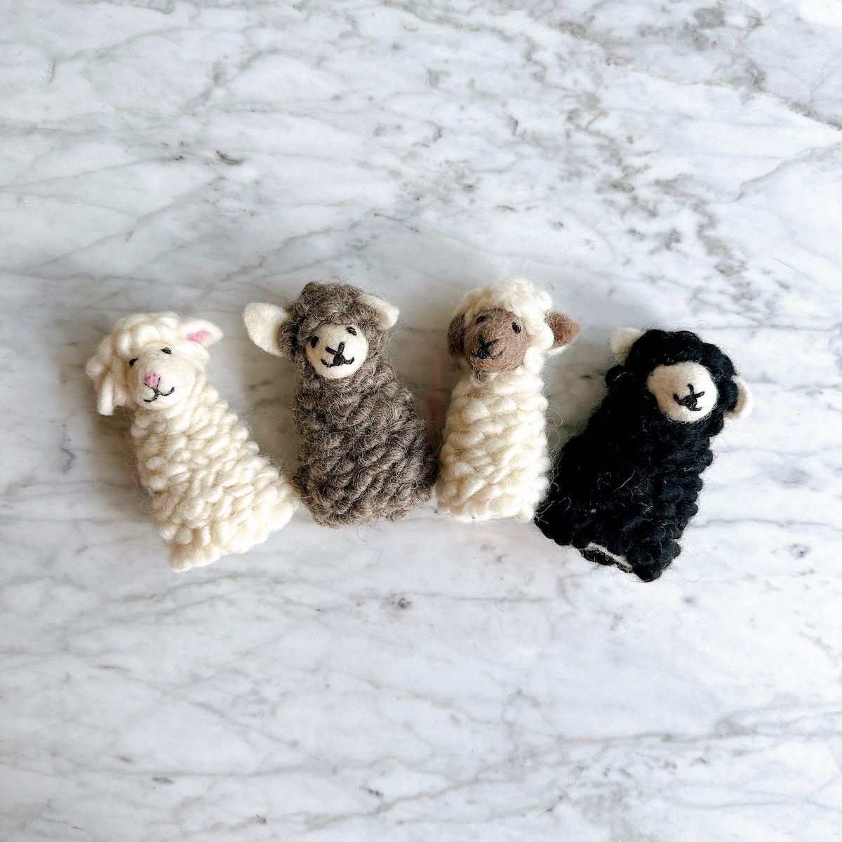 Sheep wool felt finger puppet - Ganapati Crafts Co.
